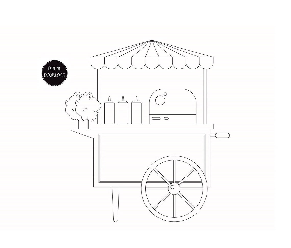 Candy Cart, Cart Clipart, Sweet Cart, Candyfloss, Popcorn Cart, Popcorn ...