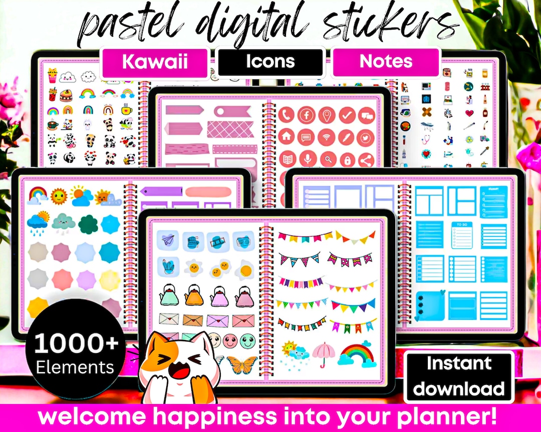 Digital Stickers Bundle Goodnotes, Mega Sticker Pack 1000+, Onenote ...