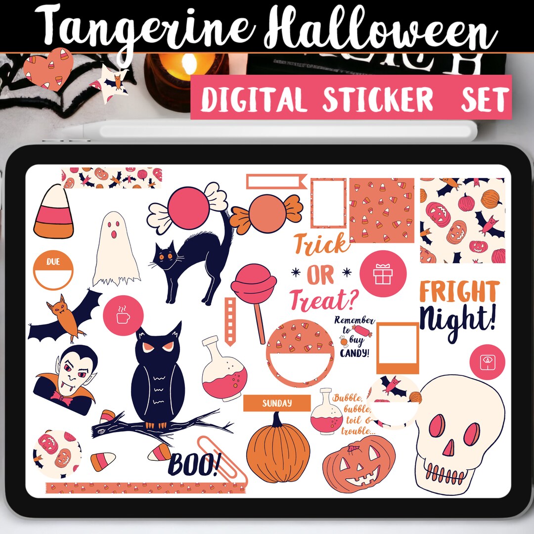 Halloween Digital Stickers Halloween Planner Stickers Digital Halloween ...