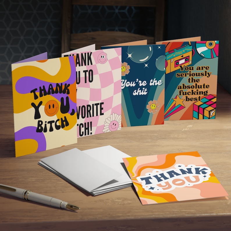 Funny Thank You Cards Funny Thank You Note Pack Retro Baby Shower Best ...