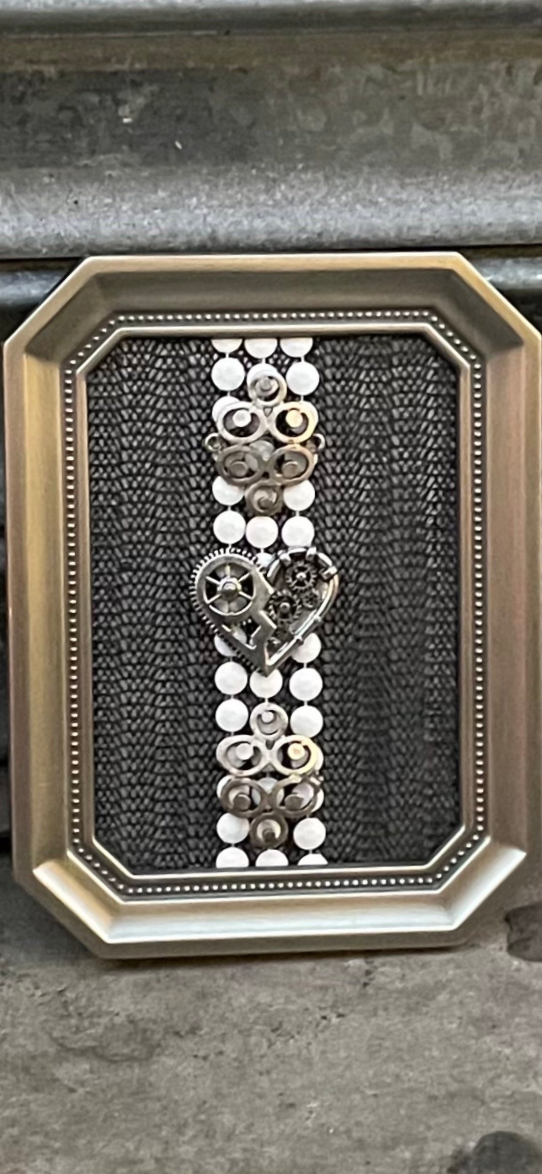 Heart of Time Will Heal the Pain Memento Mori Silver Tone Acrylic Frame ...