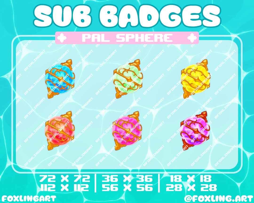 PALWORLD PAL SPHERE Sub Badges (twitch, Kick, Youtube, Discord) - Etsy