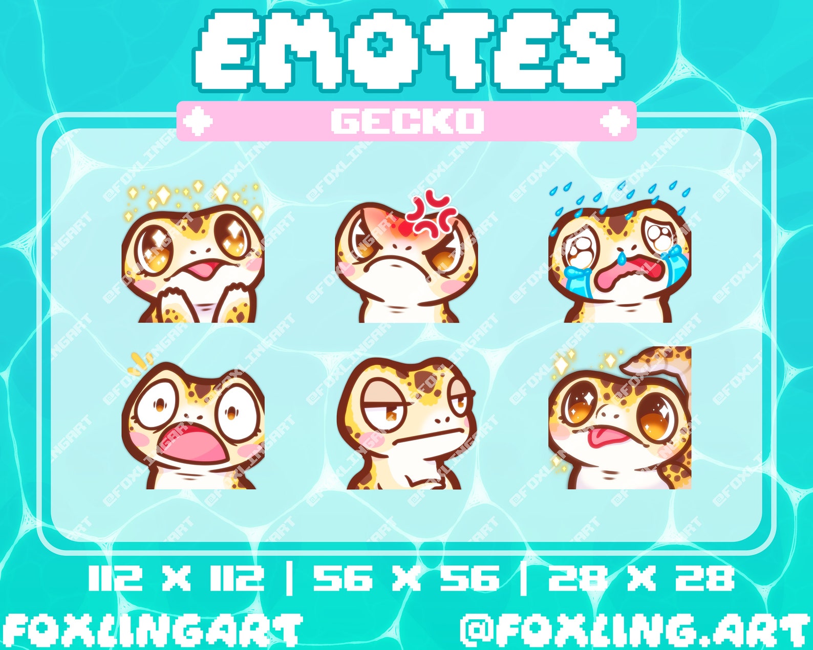 Leopard Gecko Emotes - Twitch, KICK, Youtube, Discord - Etsy