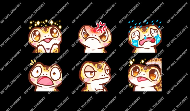 Leopard Gecko Emotes - Twitch, KICK, Youtube, Discord - Etsy