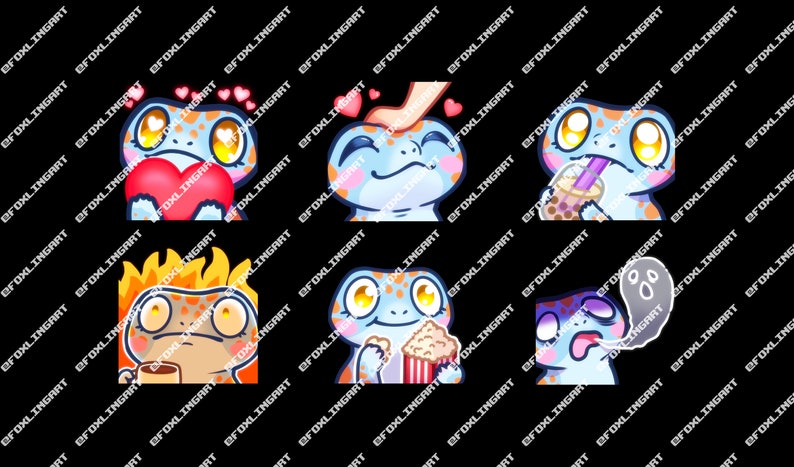 Tokay Blue Gecko Emotes (stream Assets for Streaming and Community ...