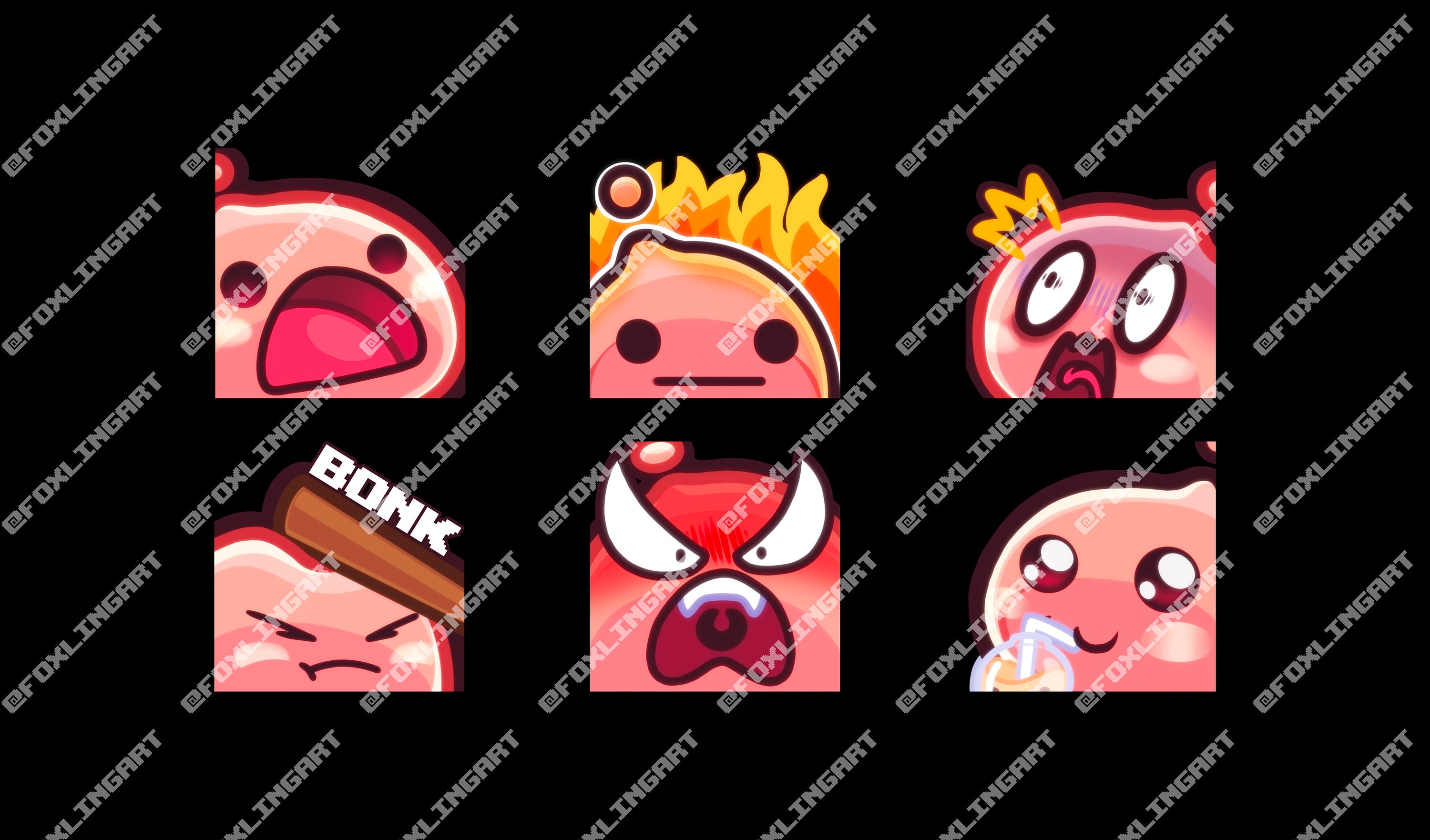 Poring (ragnarok Online) Emotes 2 - Twitch, KICK, Discord - Etsy