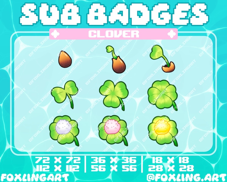 Clover Sub Badges (twitch, KICK, Youtube, Discord) - Etsy