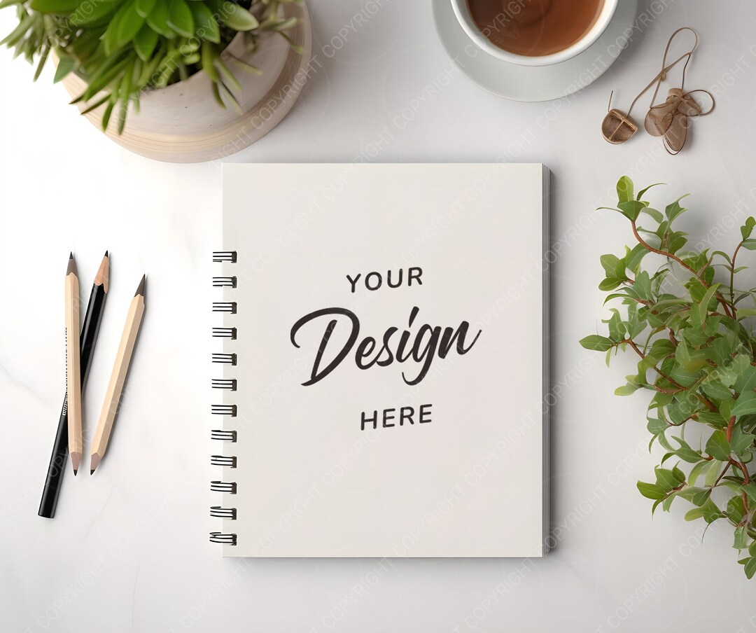 Spiral Notebook Mockup, Journal Mockup, Notebook Mock-up, Minimalist ...