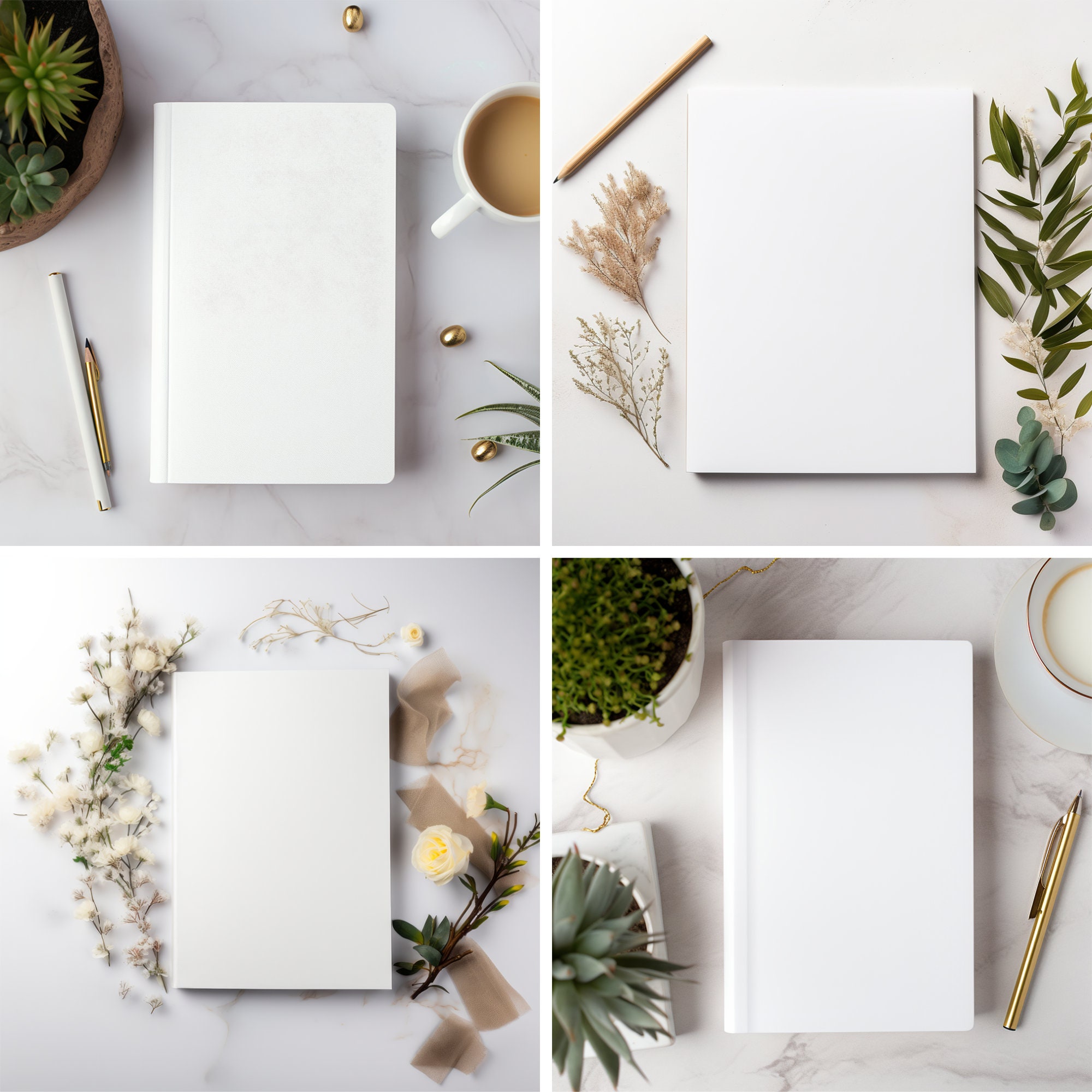 Minimalist Notebook Mockup Bundle Blank Canvas Notepad Cover Template ...