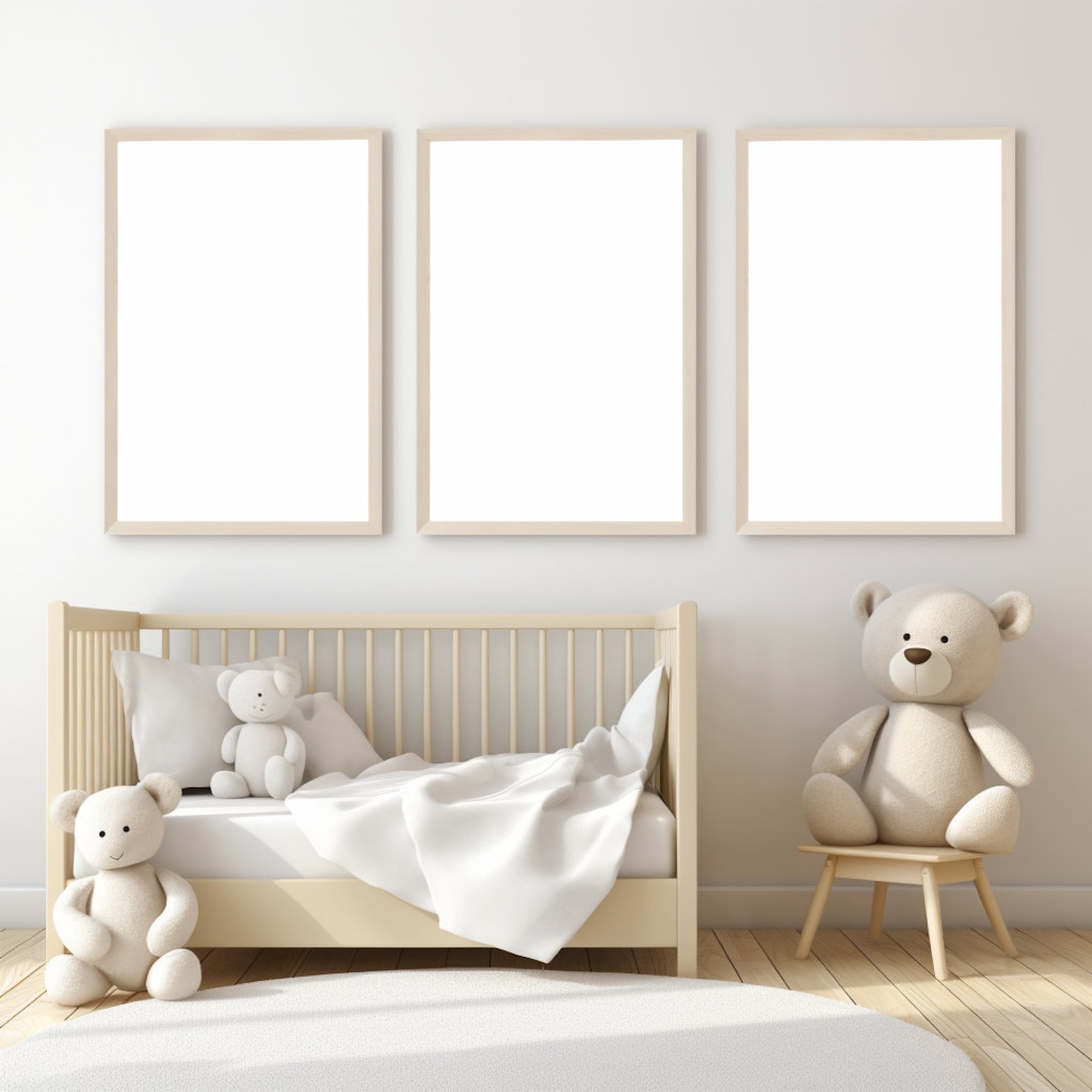 3 Wall Mockups Frames Kids Room Nursery Gallery Mockup Frames Interior ...