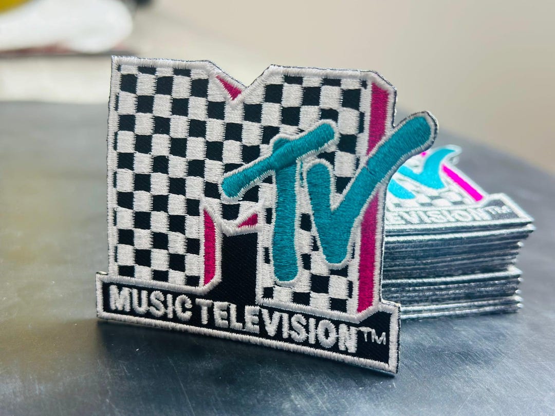 MTV Checkered Embroidered Patch, Embroidery Patch, Three Inch Patch ...