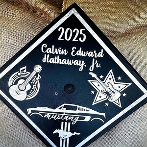 100% Custom Vegan Leather Engraved Graduation Cap Topper, 2025 ...