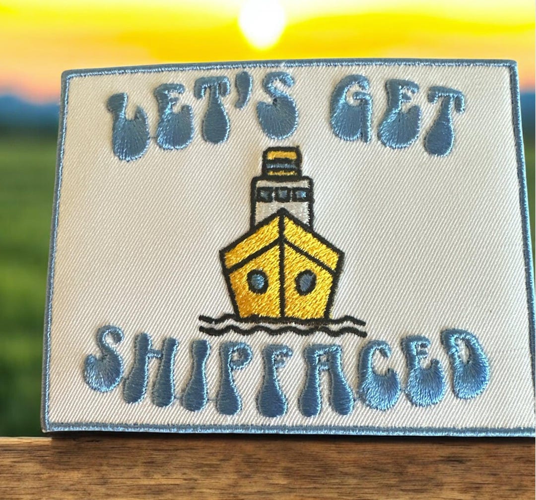 LET'S GET SHIPFACED, Hat Patch for Trucker Hat, Hat Bar Patch, Adhesive ...