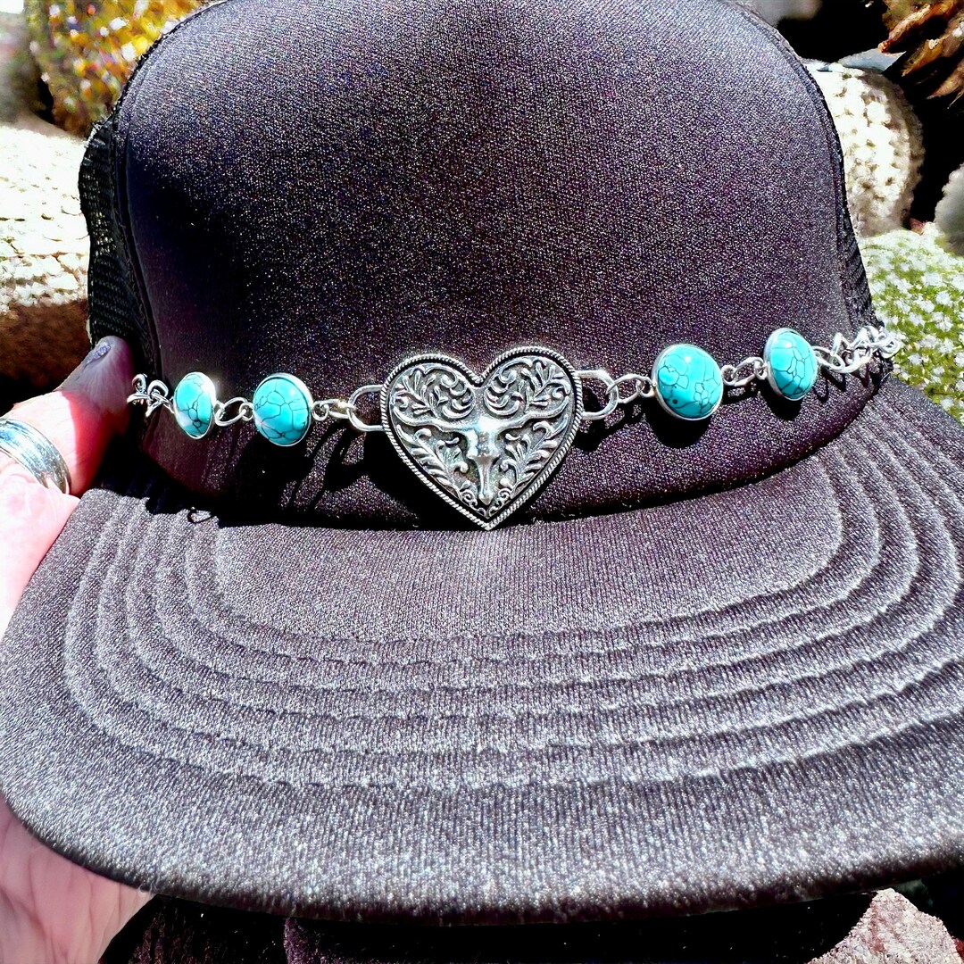 Heart Bull Skull Statement Chain, Hat Bar Products, Trucker Hat ...
