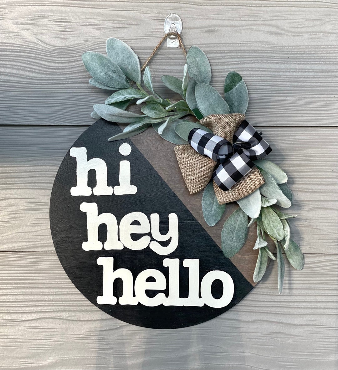 Hi Hey Hello Sign Front Door Welcome Sign Hello Hello Sign Customizable ...
