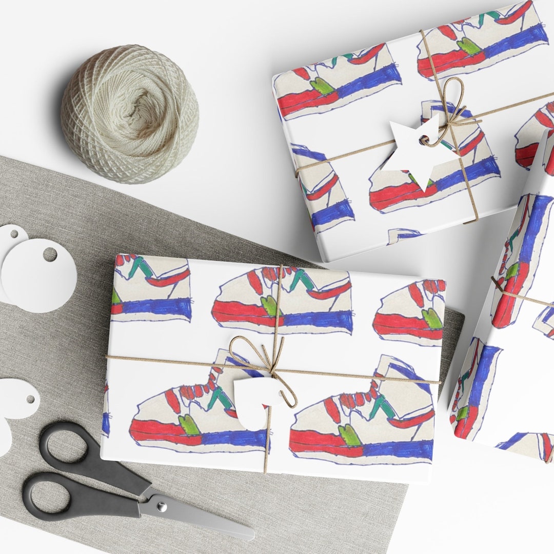 Wrapping Paper | Hand Drawn | Custom Design | Gift Wrap | Shoe Drawing ...
