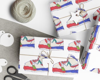 Wrapping Paper | Hand Drawn | Custom Design | Gift Wrap | Cleat Drawing ...