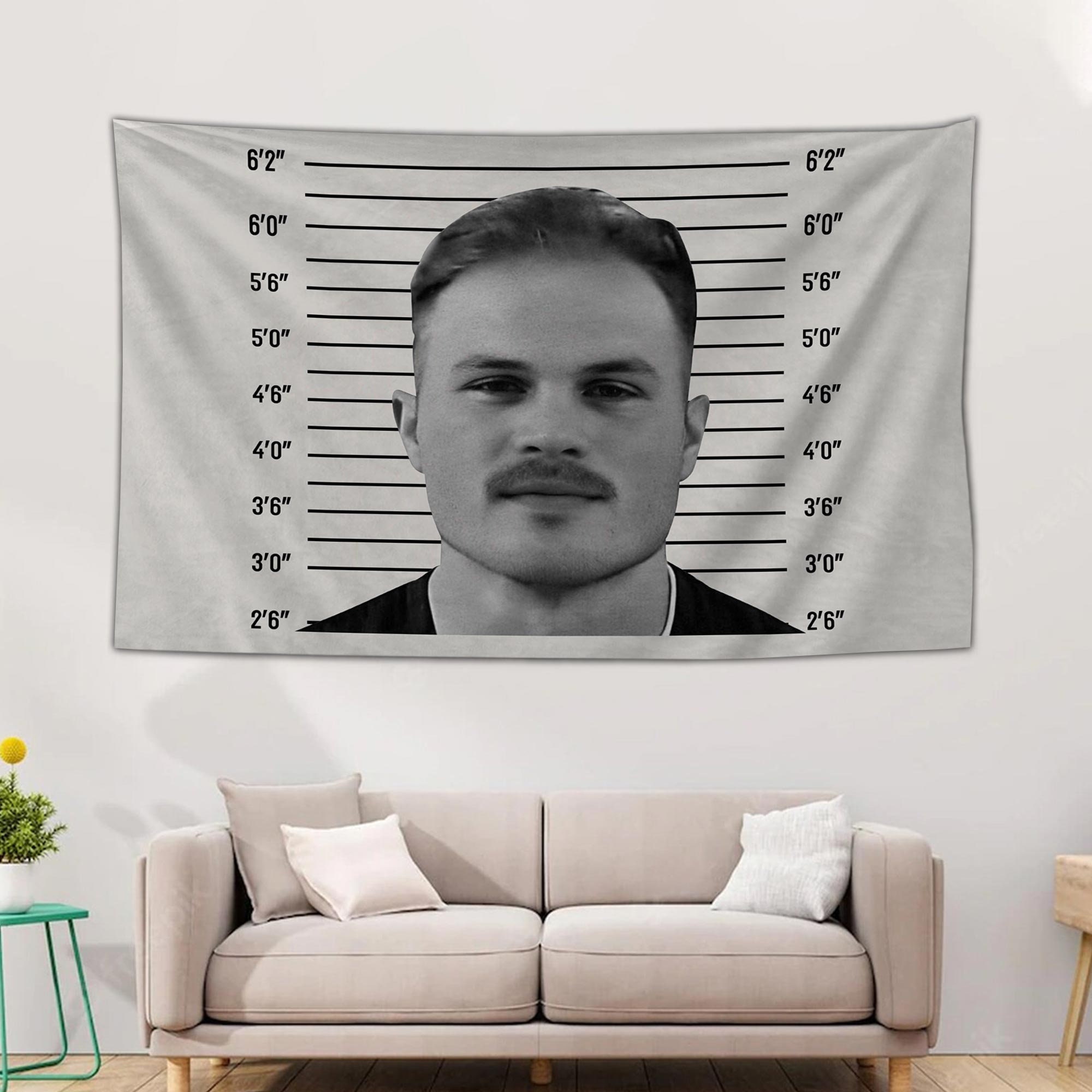 Zach Bryan Mugshot Tapestry, Trump MugshotTapestry