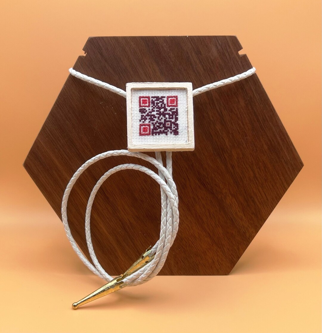 WAP QR Code Cross Stitch Bolo Tie - Etsy