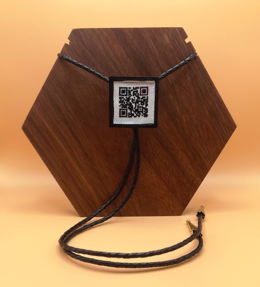 Tego Calderon QR Code Cross Stitch Bolo Tie - Etsy
