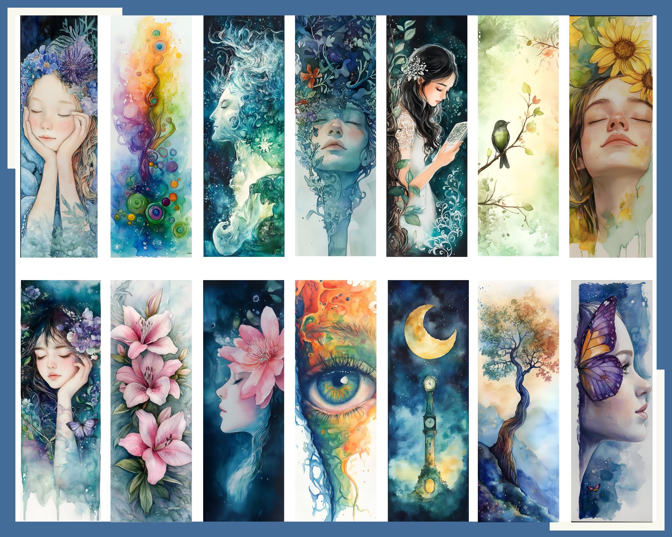 Floral Lady Bookmarks: Nature Spirit Fantasy Art (110 Digital Files) - Etsy