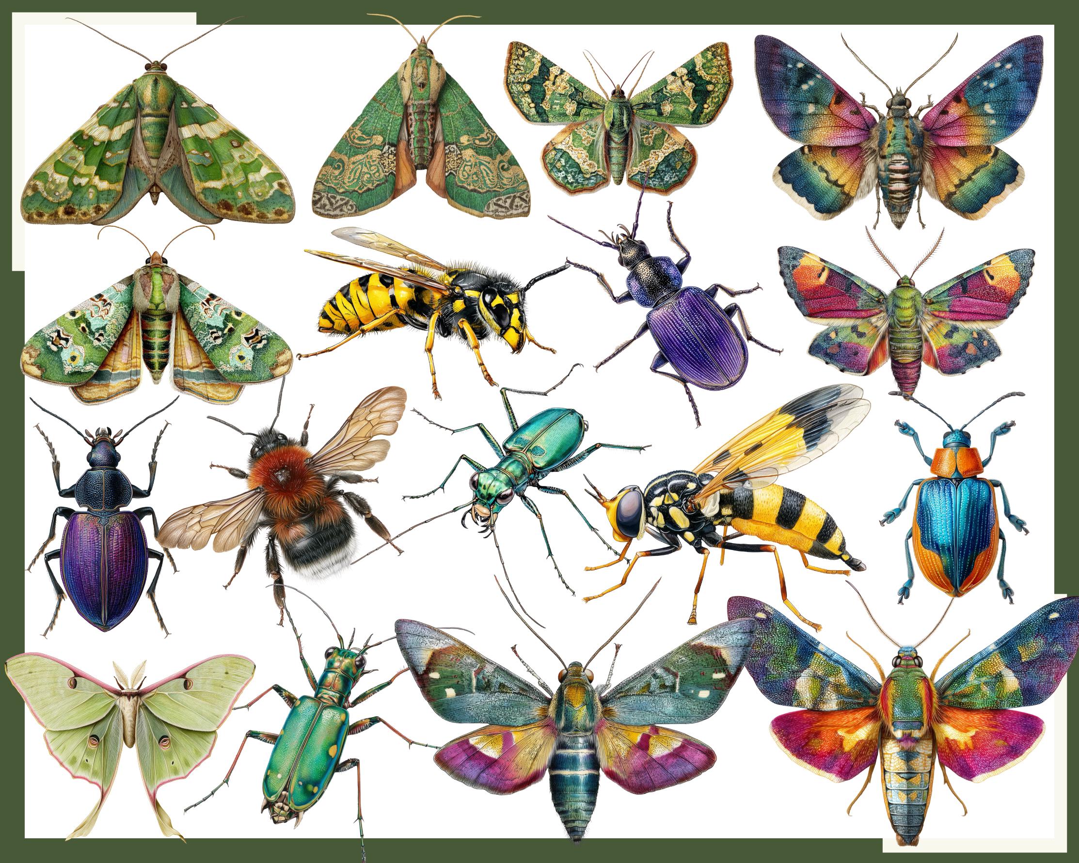 Insect Clipart: 160 Watercolor Bug Graphics (PNG) - Etsy