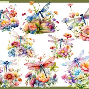 100 Dragonfly Clip Art: Stained Glass & Watercolor PNG (commercial Use ...