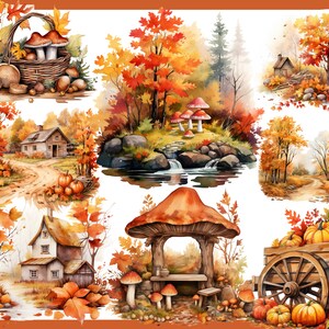 Autumn Nature Clip Art: 100 PNG Fall Graphics (commercial Use) - Etsy