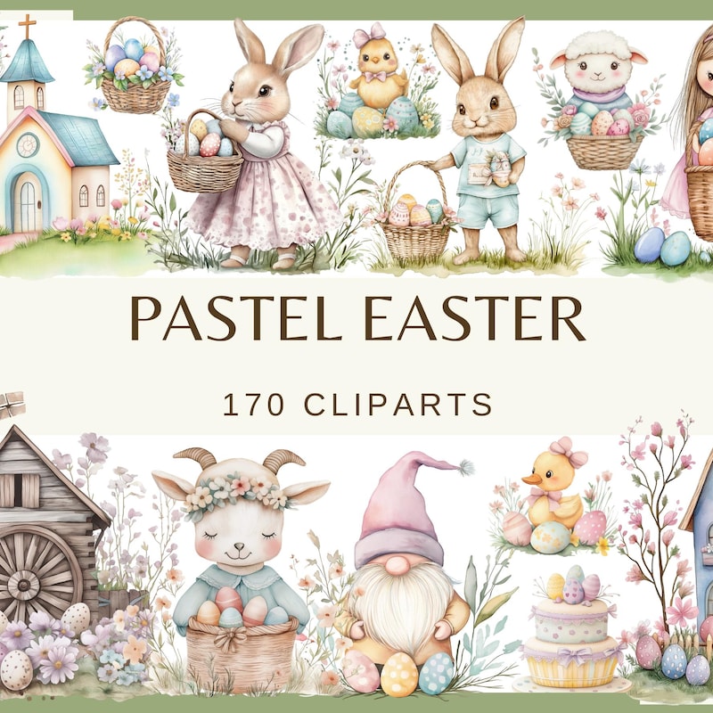 Easter Eggs Pastel Clipart - Etsy