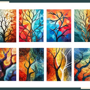 Abstract Trees Art Prints: Commercial Use Digital Paper (300 DPI) - Etsy