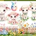 CUTE KAWAII EASTER - 100 Watercolor Clip Arts (transparent Background ...