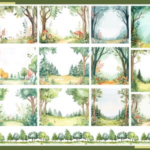 Summer Woodland Clipart: 250 Forest Animal Graphics (digital Download ...