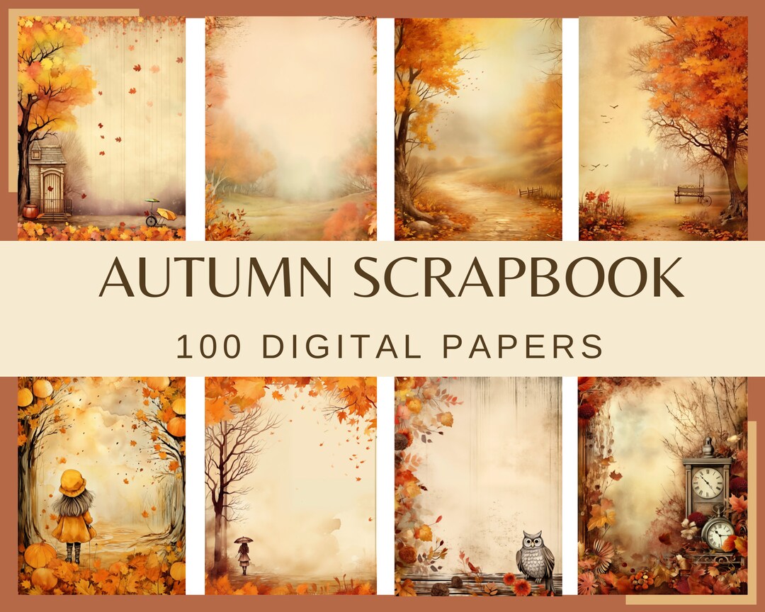 Autumn Scrapbook Papers: 100 Fall Digital Patterns (300 Dpi) - Etsy