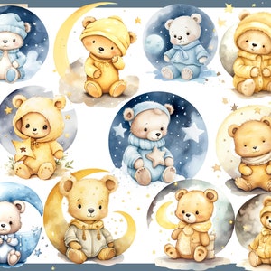 TEDDY-BEAR & HARE on the Moon - 100 Clip Arts (transparent Background ...
