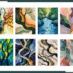 Abstract Trees Art Prints: Commercial Use Digital Paper (300 DPI) - Etsy
