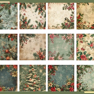 Vintage Christmas Digital Paper: 100 Winter Holiday Designs (300 Dpi ...