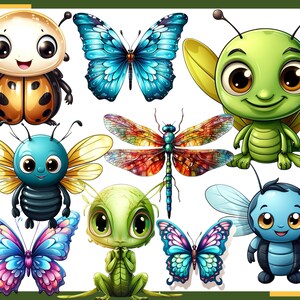 CUTE KAWAII INSECTS - 75 Clip Arts (300 Dpi, Beehive, Ladybug, Sweet ...