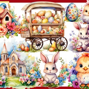 VIVID EASTER - 100 Watercolor Clip Arts (transparent Background, 300 ...