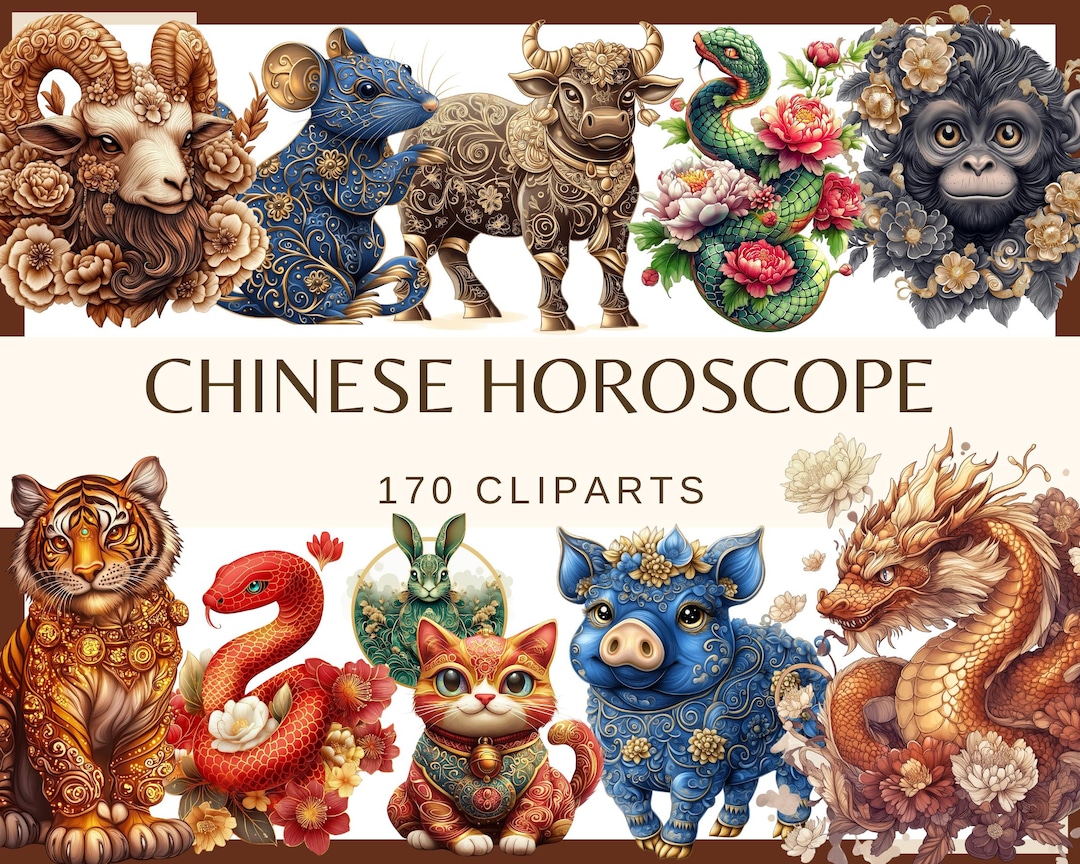 Chinese Horoscope Clip Art: Zodiac Animals (digital Download) - Etsy