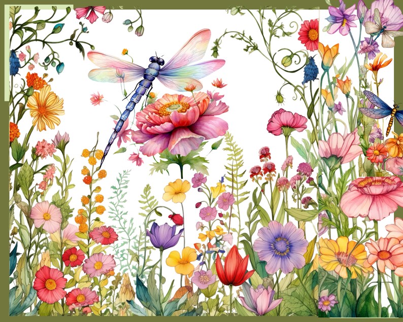 100 Dragonfly Clip Art: Stained Glass & Watercolor PNG (commercial Use ...