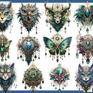 MAGIC AMULETS - 110 Clip Arts (300 Dpi, Transparent Background, Bundle ...