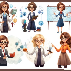 SCHOOL TEACHERS - 110 Watercolor Clip Arts (png, 300 Dpi, Notebook ...