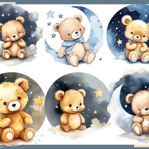 TEDDY-BEAR & HARE on the Moon - 100 Clip Arts (transparent Background ...