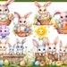 CUTE KAWAII EASTER - 100 Watercolor Clip Arts (transparent Background ...