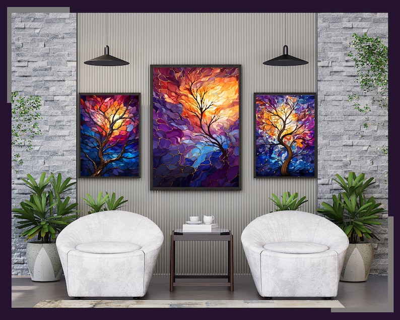 Abstract Trees Art Prints: Commercial Use Digital Paper (300 DPI) - Etsy