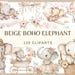 Beige Boho Baby Elephant Watercolor Clipart (PNG 300 Dpi) - Etsy