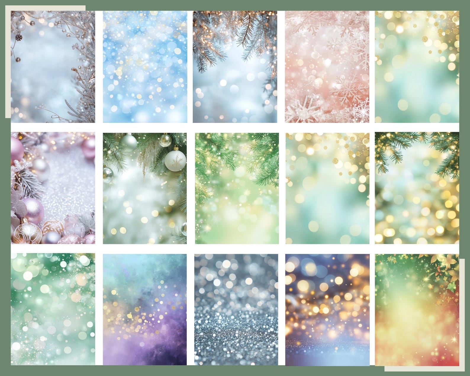 Christmas Bokeh Backgrounds: 110 Digital Papers (PNG) - Etsy