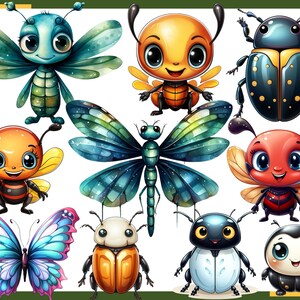 CUTE KAWAII INSECTS - 75 Clip Arts (300 Dpi, Beehive, Ladybug, Sweet ...