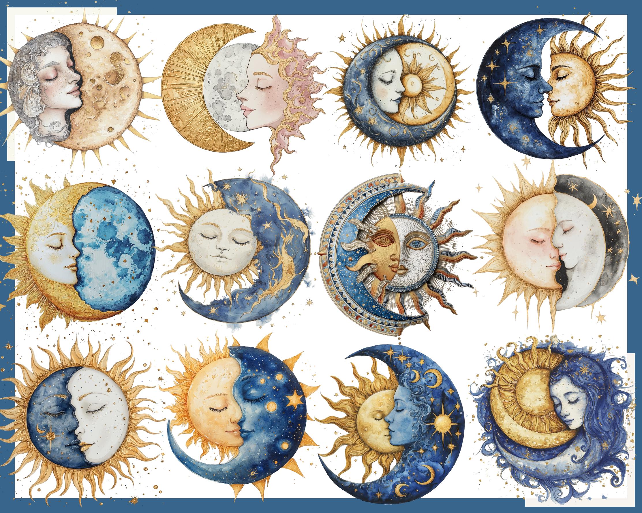 Celestial Clipart: Galaxy, Moon, Stars, Animals (140 PNG, 300 DPI) - Etsy