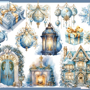 Blue Christmas Clip Art Bundle: 100+ Holiday Pngs (digital Download) - Etsy